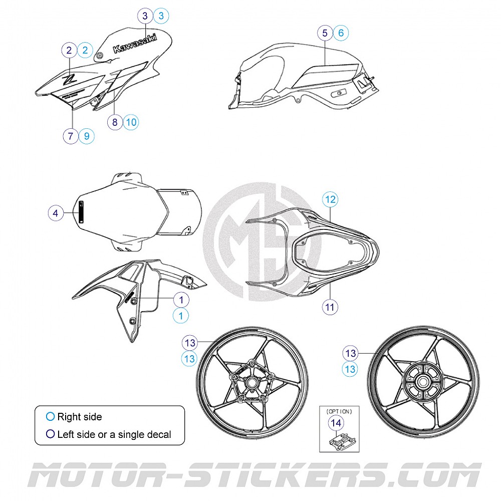 Kawasaki Z900 2022 decals