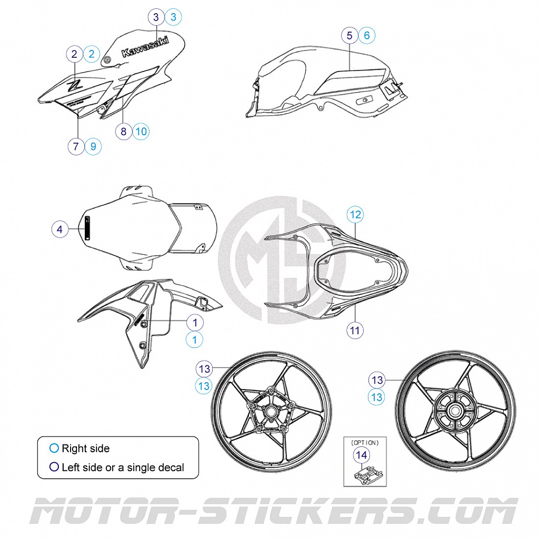 Kawasaki Z900 2022 decals
