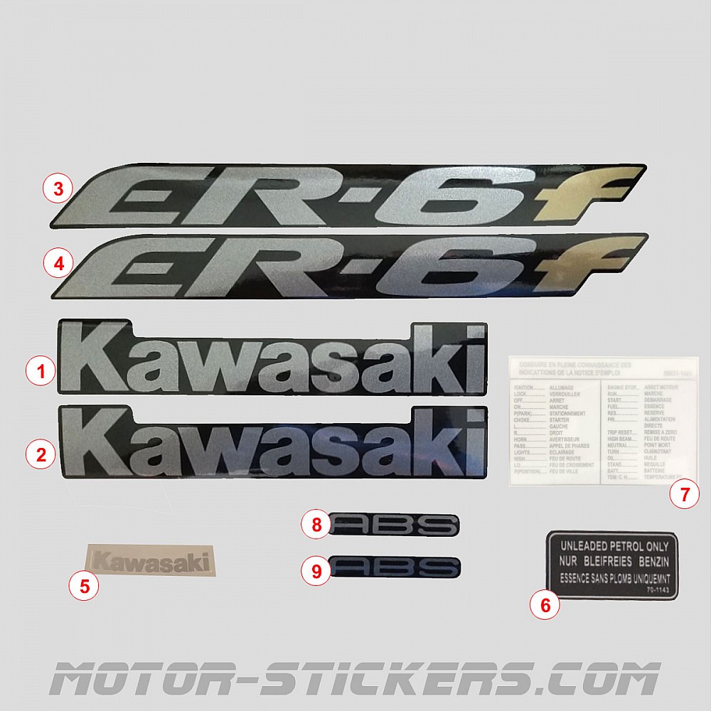 Kawasaki ER-6F 2007 decals