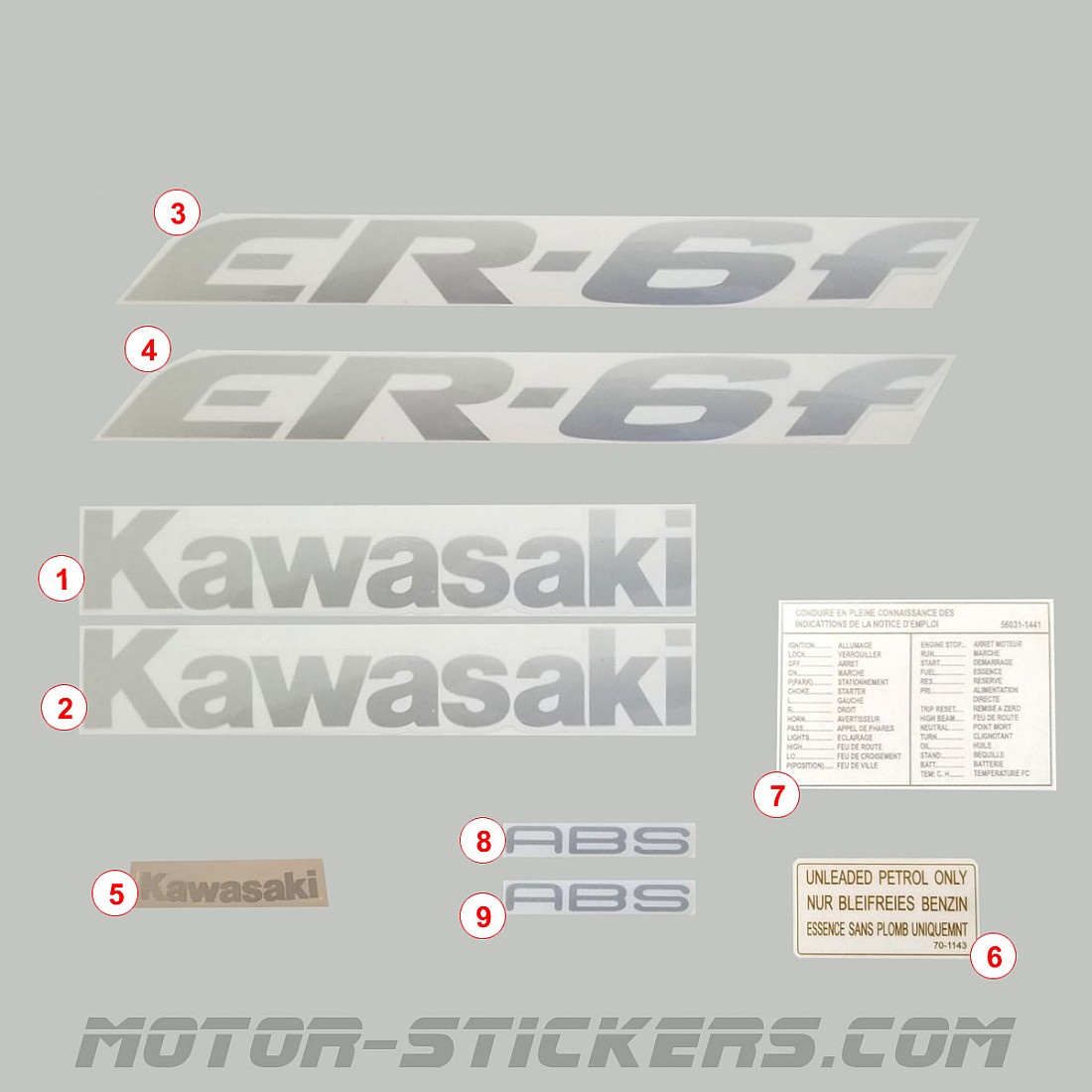 Kawasaki ER-6F 2007 decals