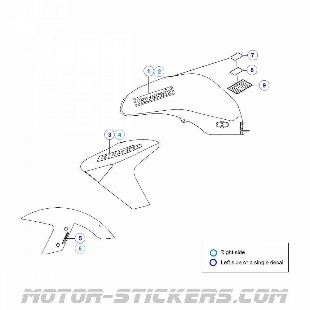 Kawasaki ER-6N 2007 decals