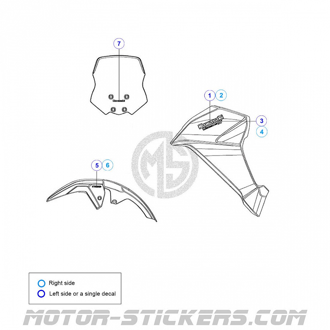 Kawasaki KLE 300 Versys-X 2017 decals