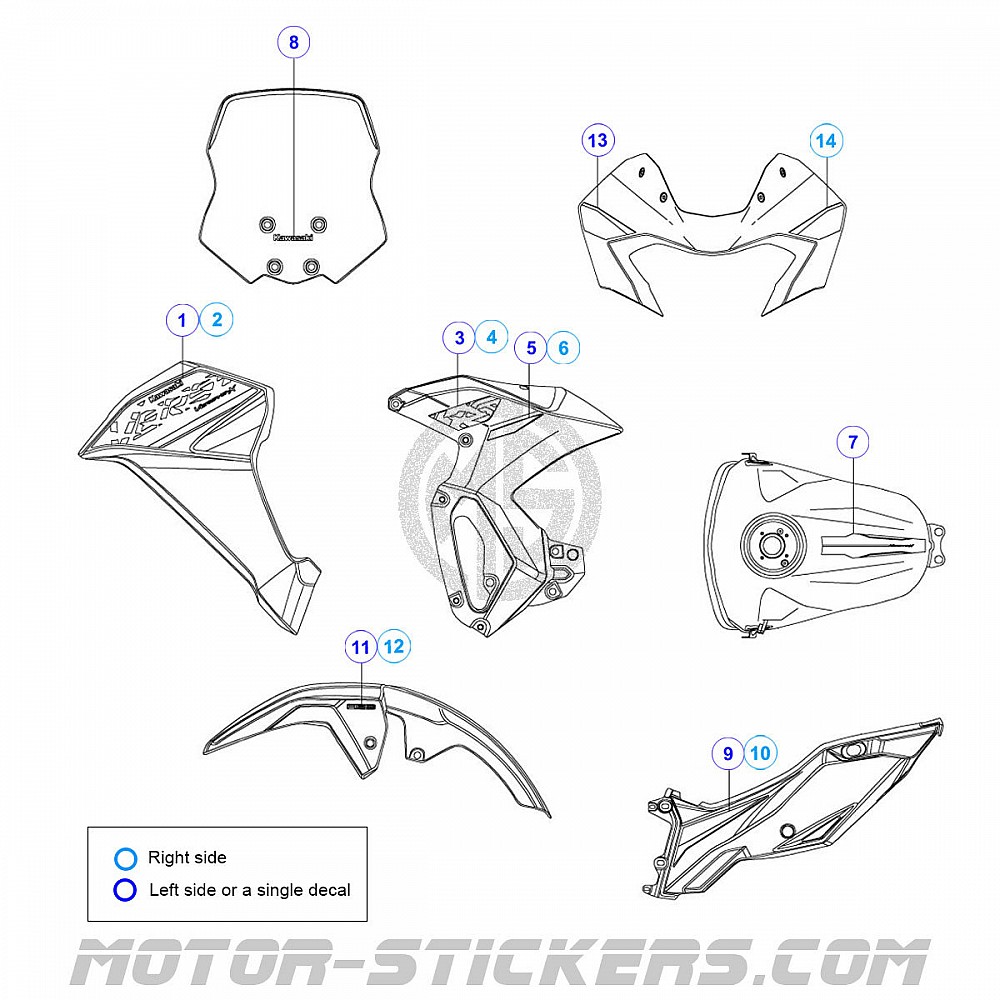 Kawasaki KLE 300 Versys-X 2023 decals