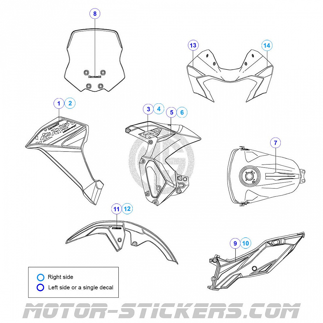 Kawasaki KLE 300 Versys-X 2023 decals