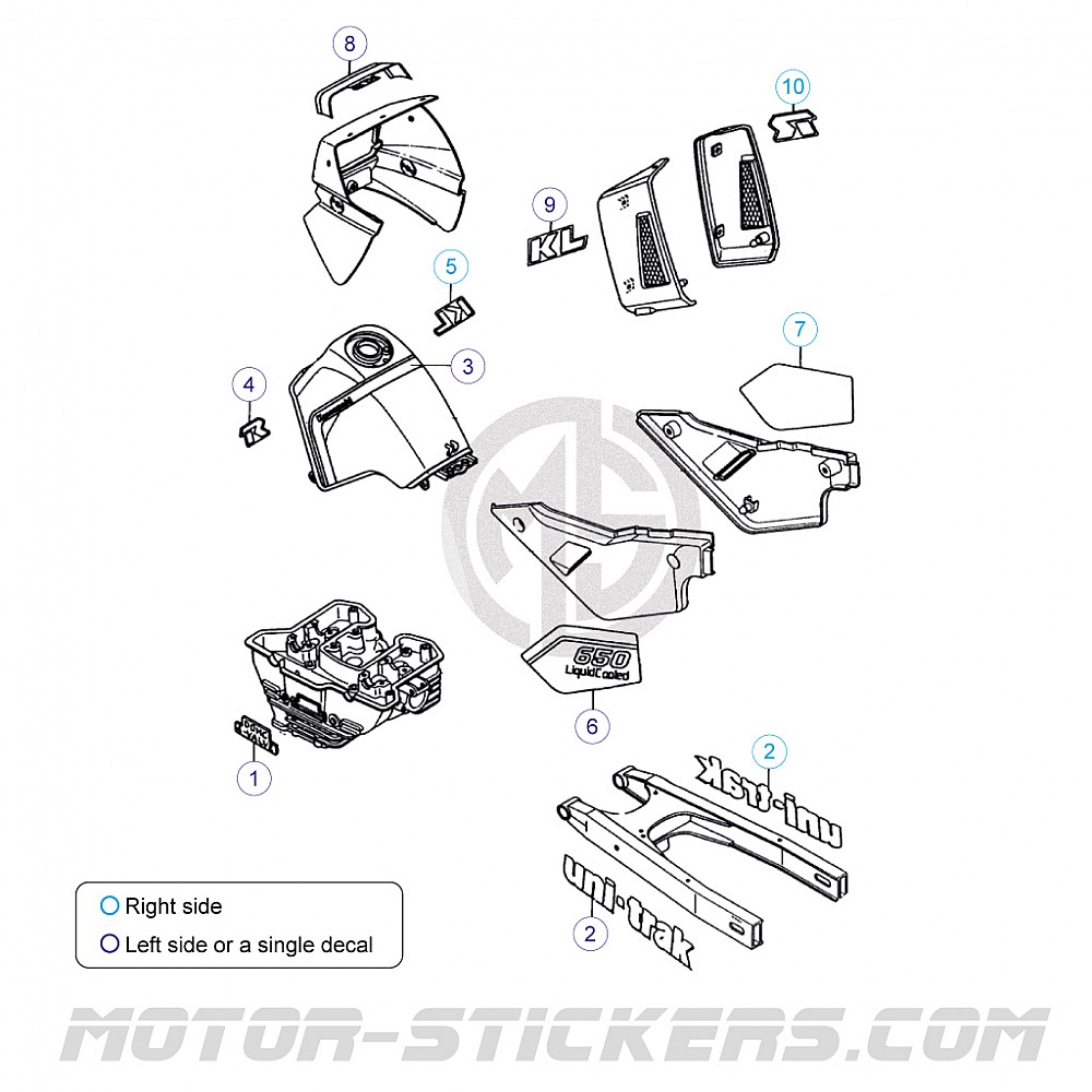 Kawasaki KLR 650 1988 decals
