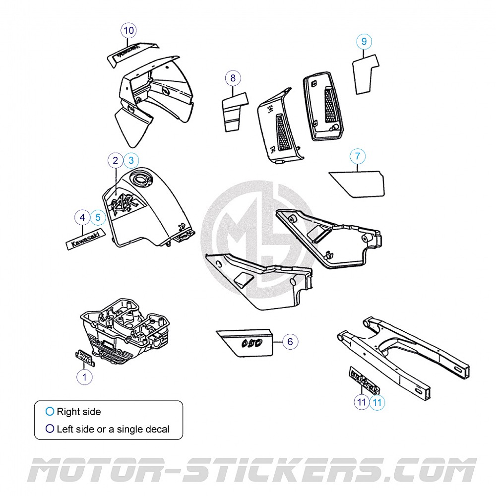 Kawasaki KLR 650 1992 decals