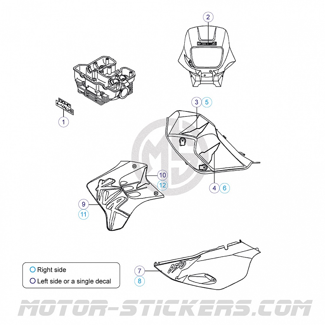 Kawasaki KLR 650 1996 decals