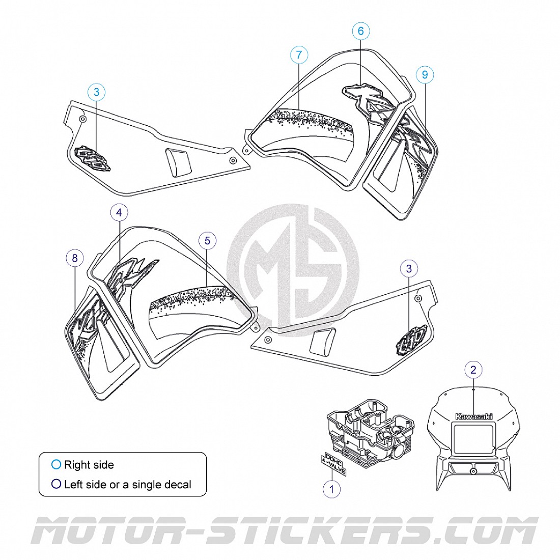 Kawasaki KLR 650 2001 decals