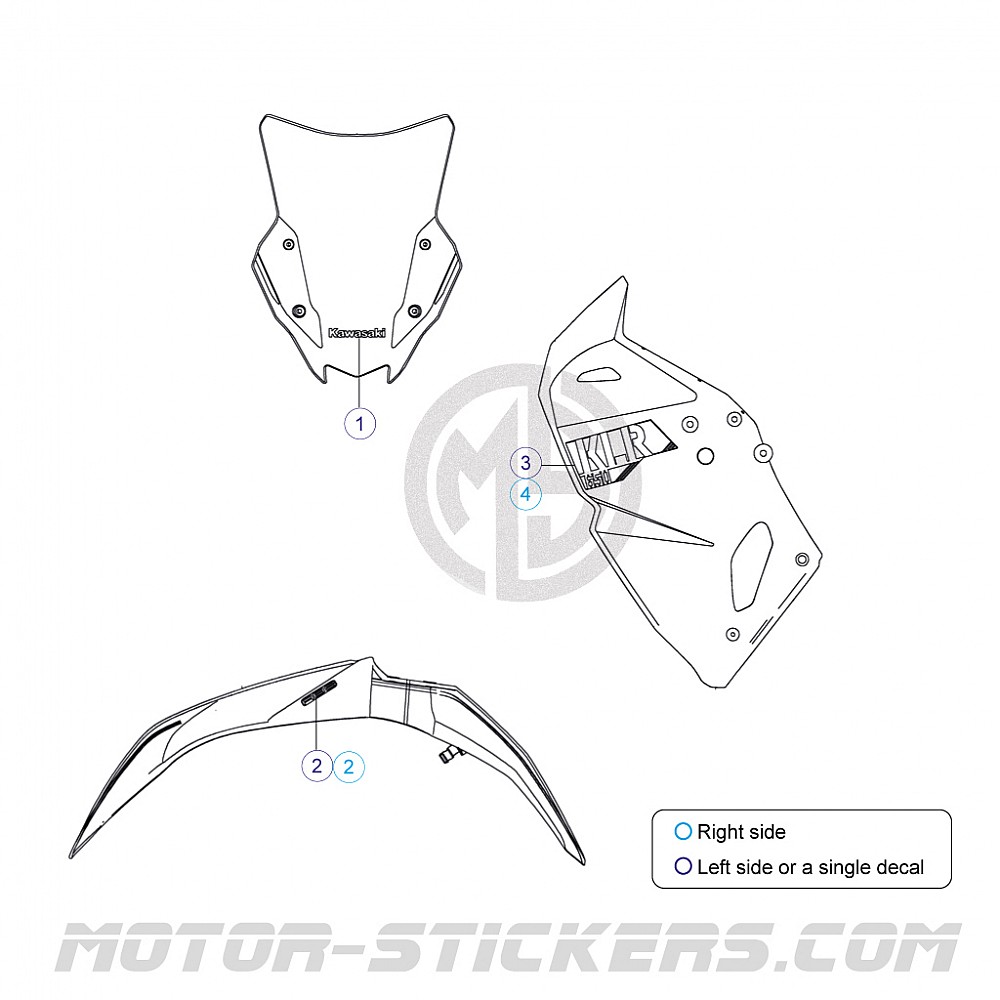 Kawasaki KLR 650 2022 decals