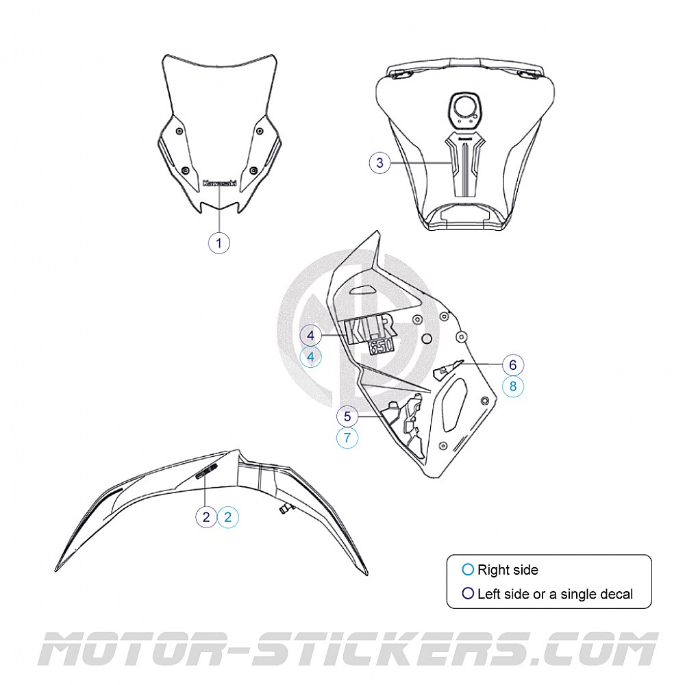 Kawasaki KLR 650 2025 decals