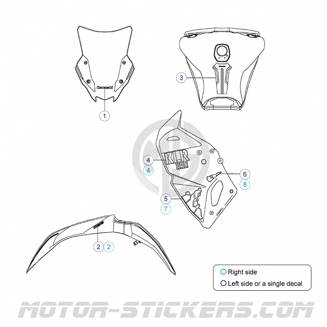 Kawasaki KLR 650 2024 decals