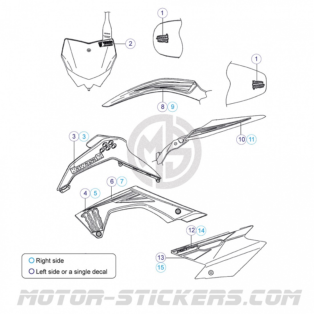 Kawasaki KLX 140 2009 stickers