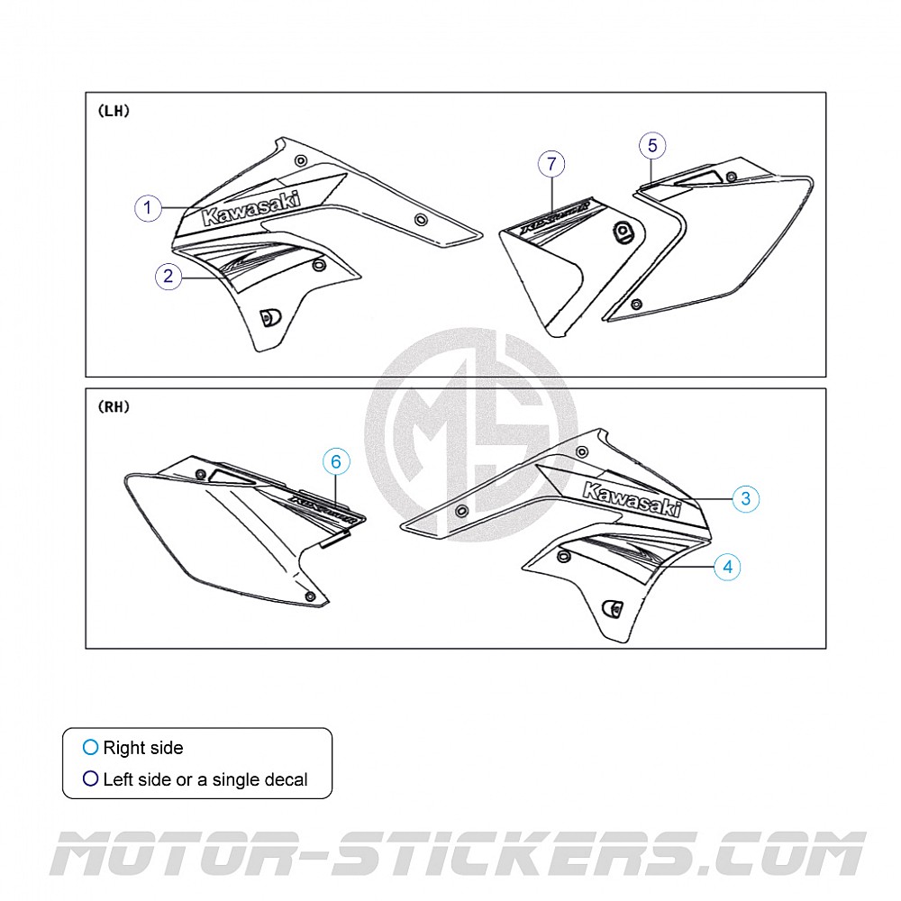 Kawasaki KLX 450R 2011 naklejki