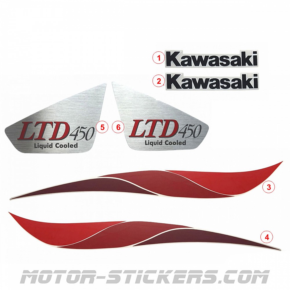 Kawasaki LTD 450 1986-1990 decals