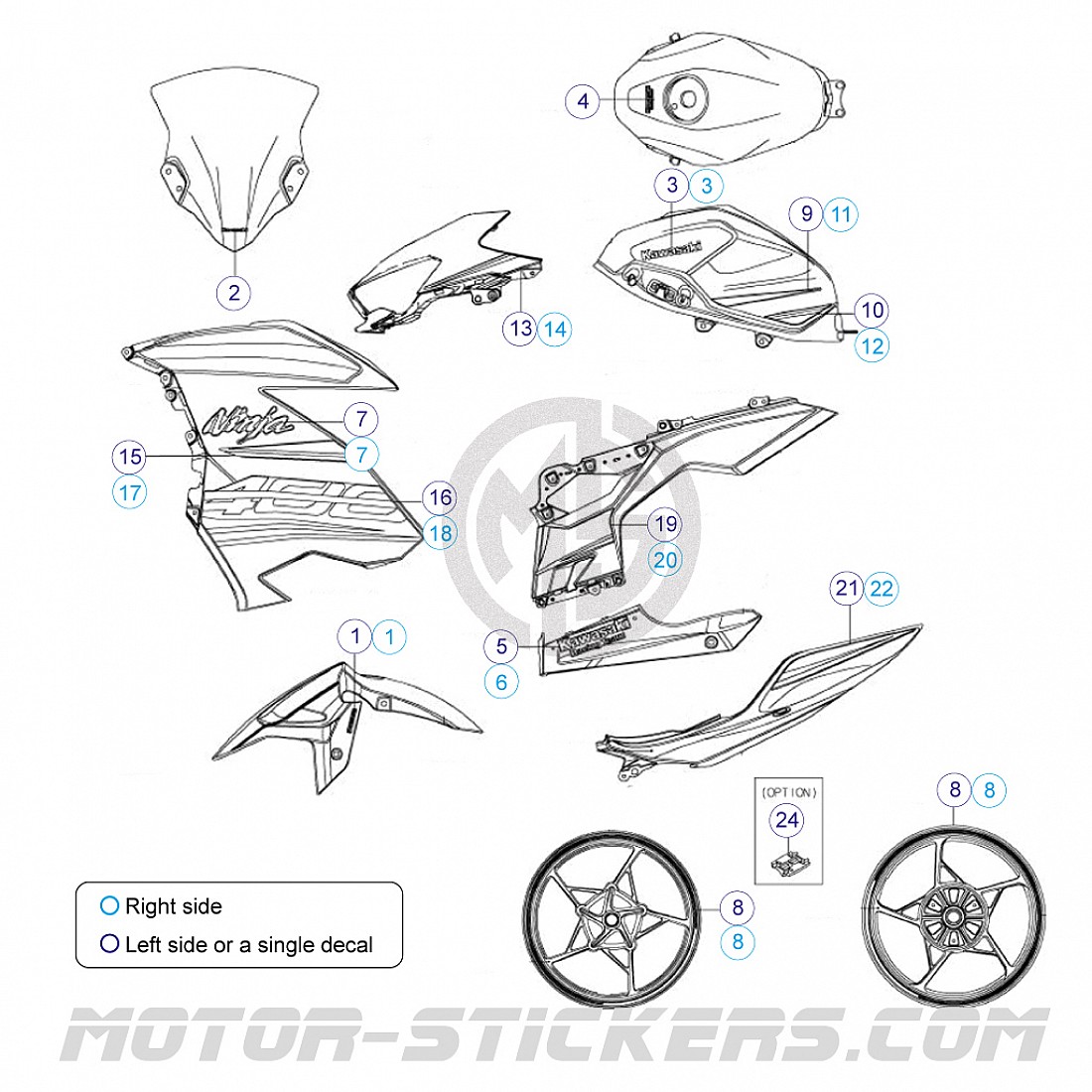Kawasaki Ninja 400 2019 decals