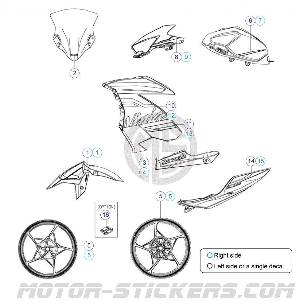 Kawasaki Ninja 400 2020 decals