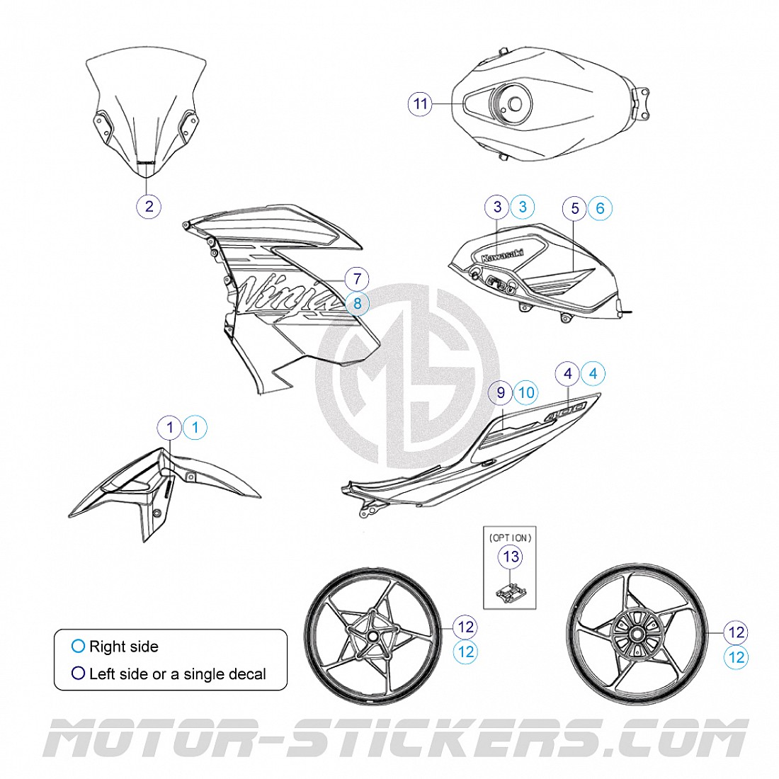 Kawasaki Ninja 400 2021 decals