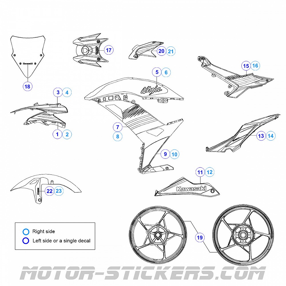 Kawasaki Ninja 650 2017 decals