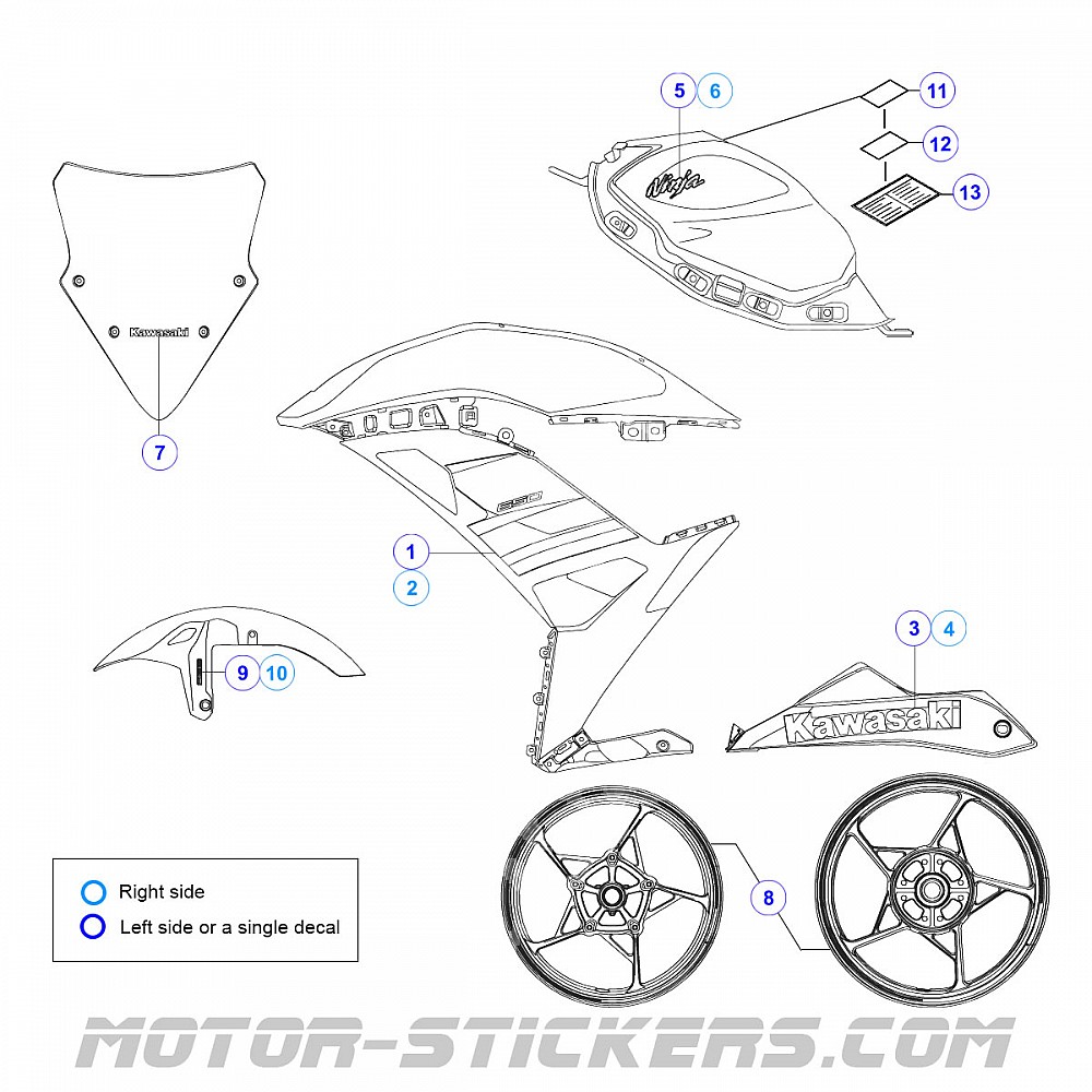 Kawasaki Ninja 650 2019 decals
