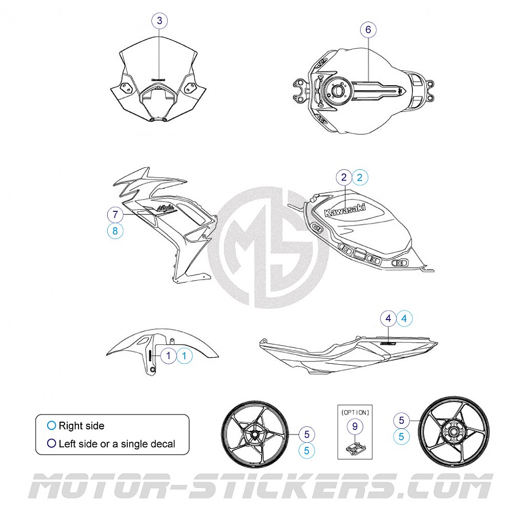 Kawasaki Ninja 650 2023 decals