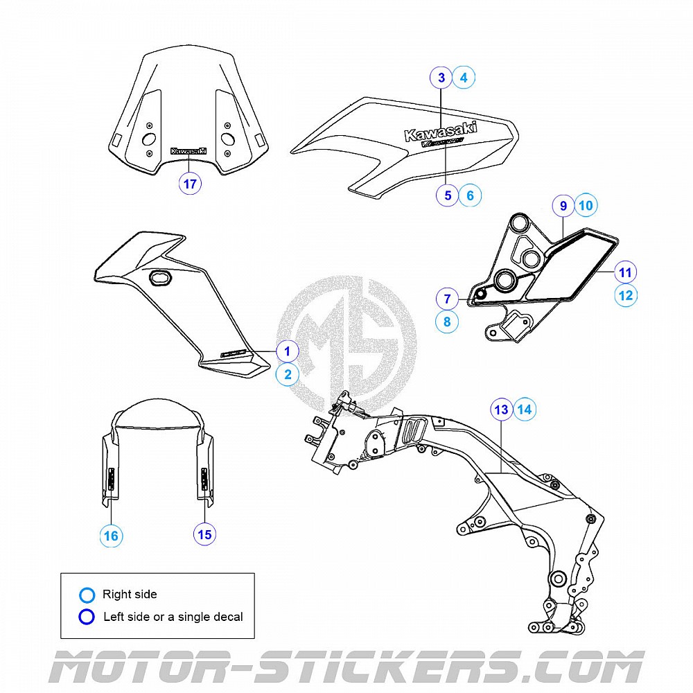 Kawasaki Versys 1000 2016 decals