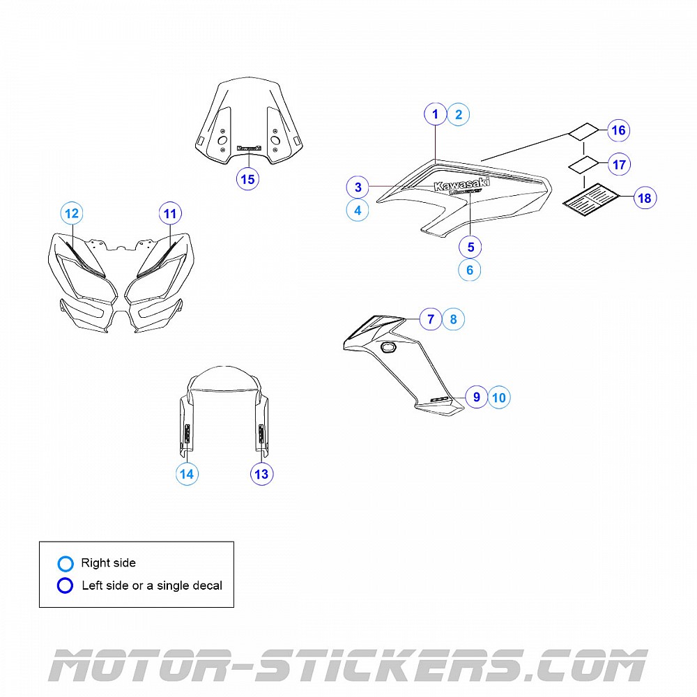 Kawasaki Versys 1000 2017 decals