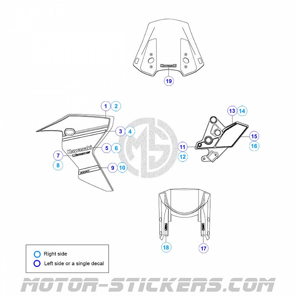 Kawasaki Versys 1000 2022 decals