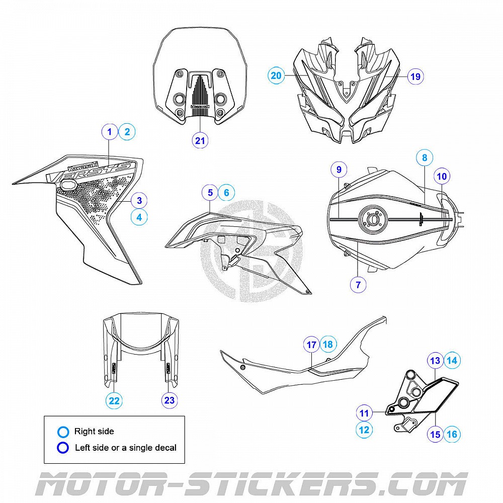 Kawasaki Versys 1000S 2022 decals