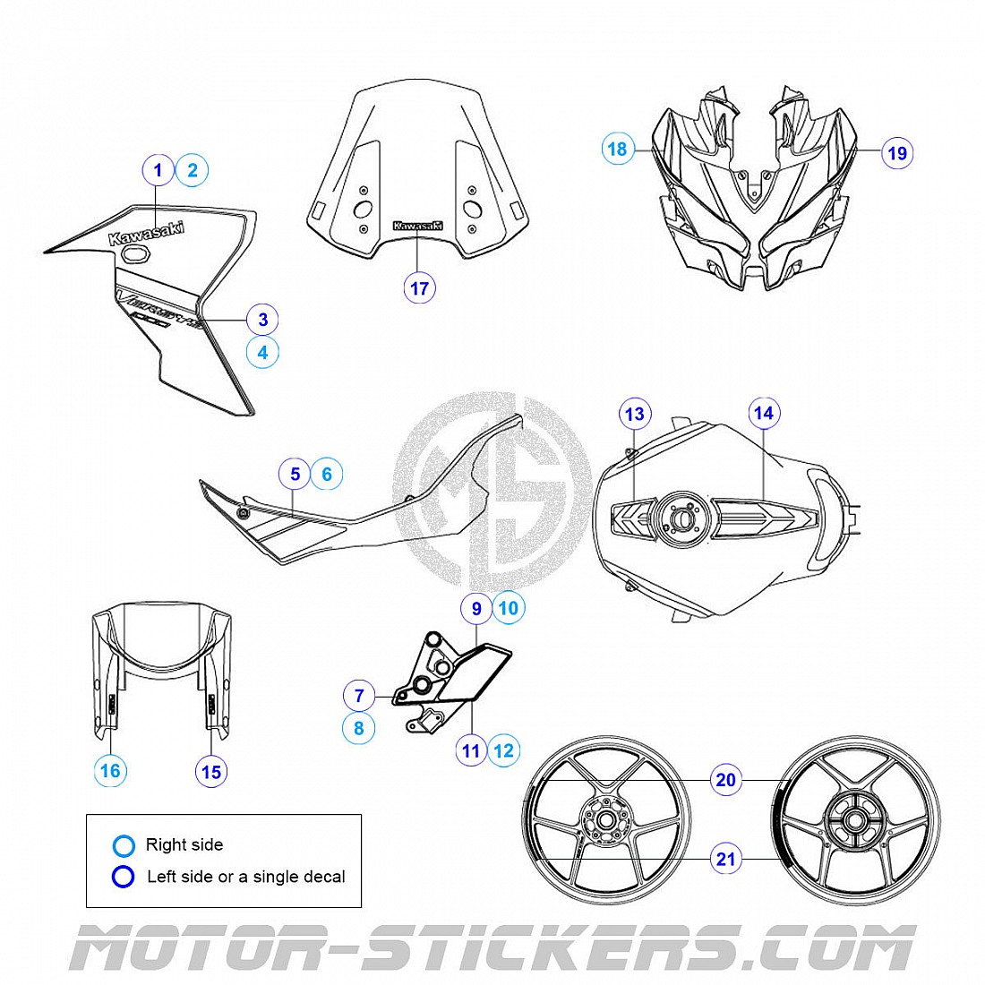 Kawasaki Versys 1000 2023 stickers