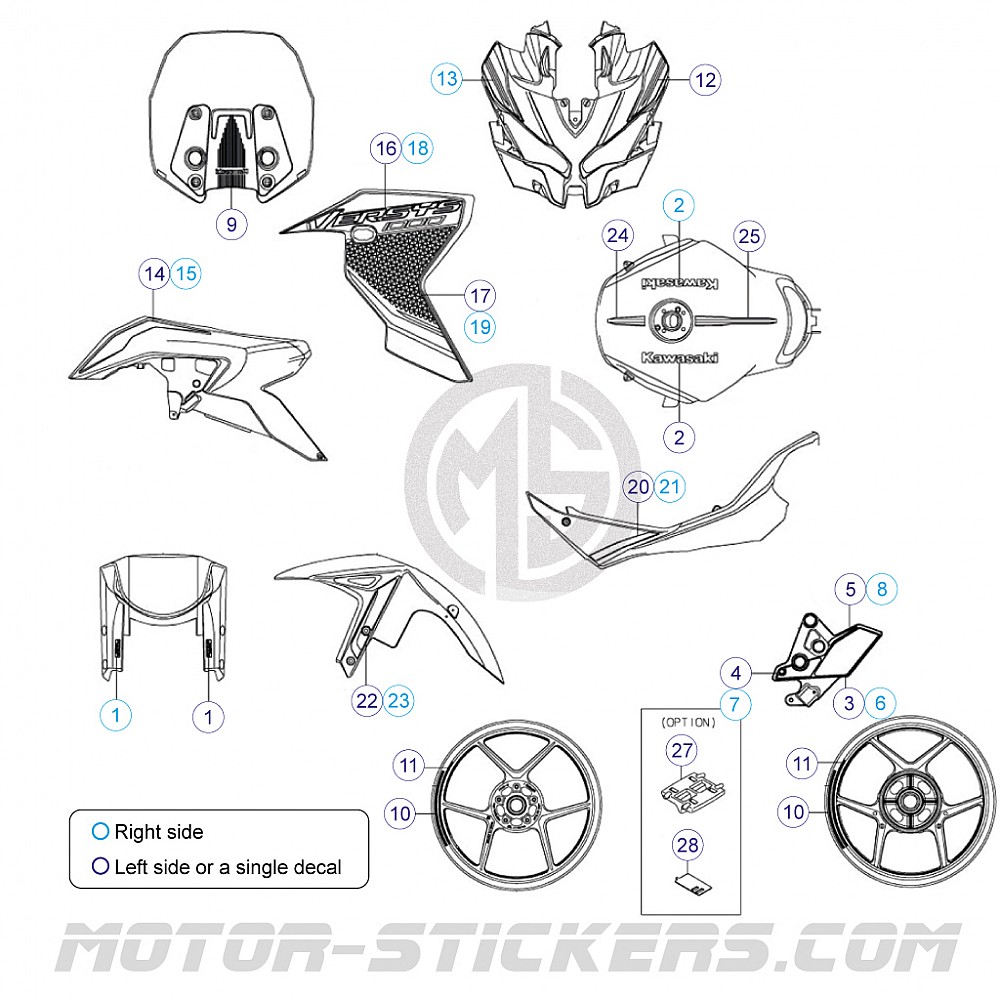 Kawasaki Versys 1000S 2024 decals