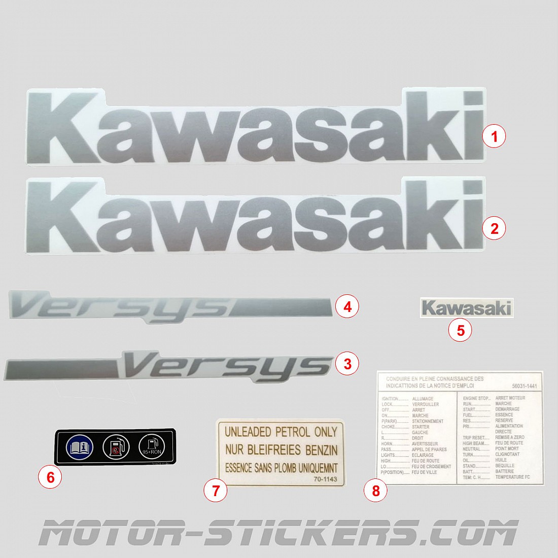 Kawasaki Versys 650 2007 Decals