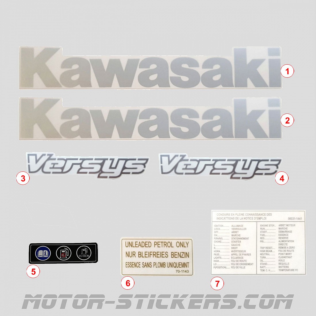 Kawasaki Versys 650 2013 decals