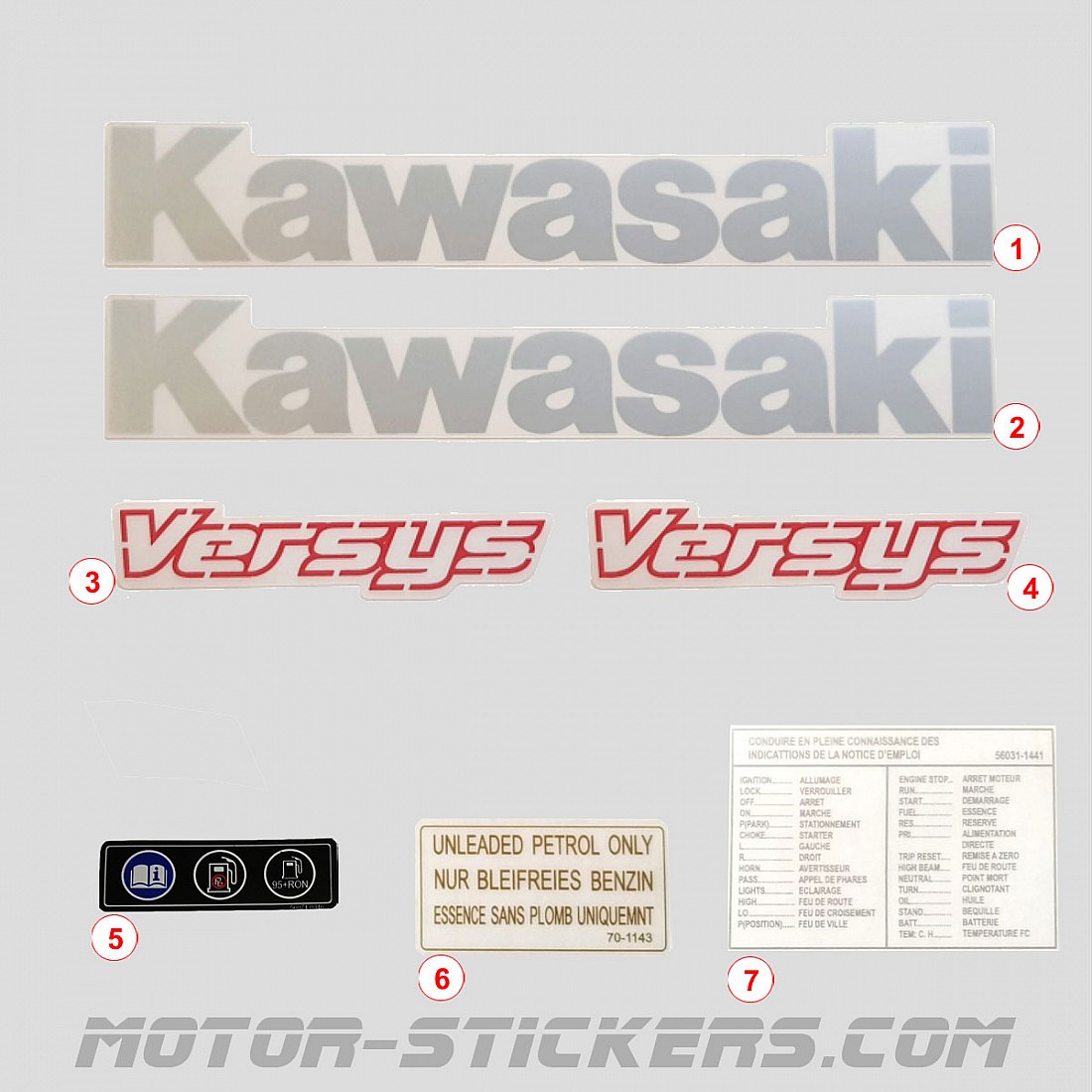 Kawasaki Versys 650 2014 decals
