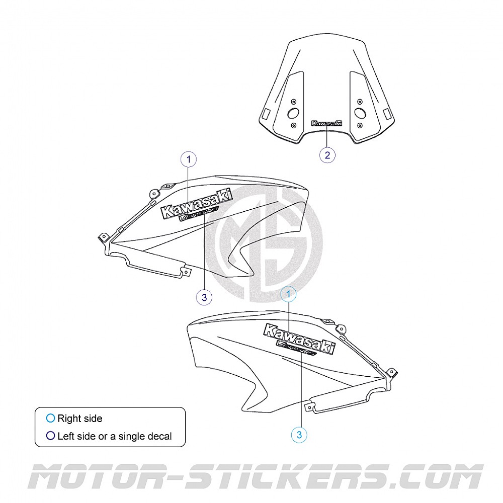 Kawasaki Versys 650 2016 decals