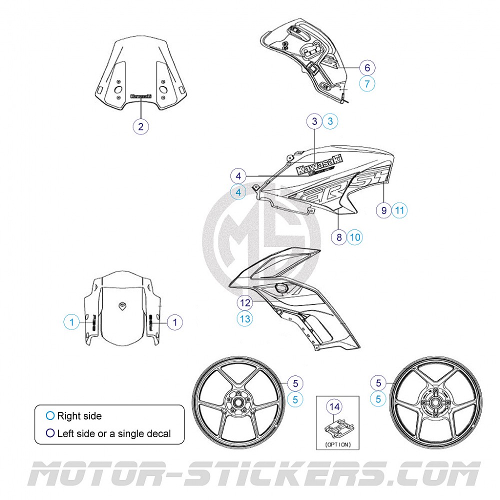 Kawasaki Versys 650 2018 decals