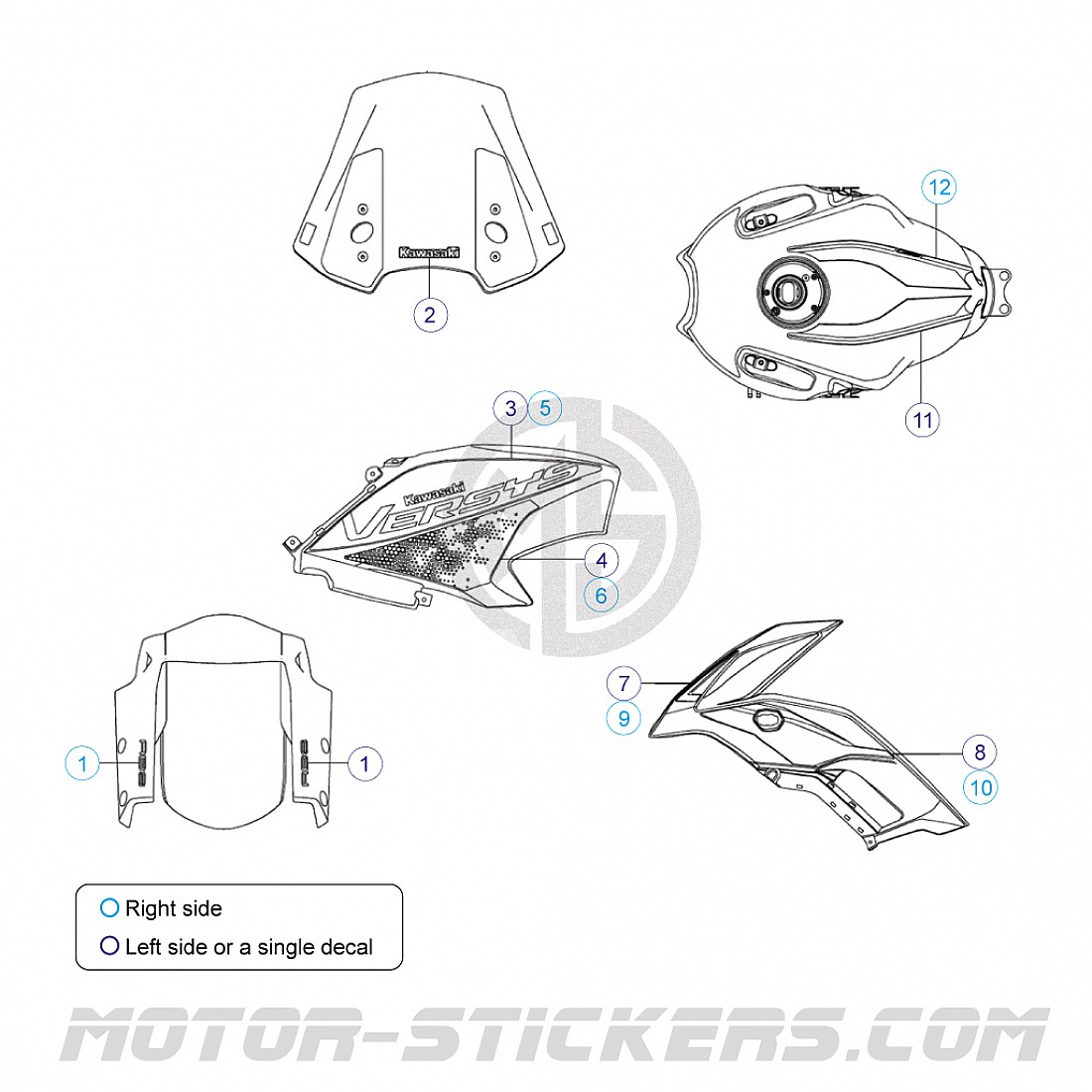 Kawasaki Versys 650 2021 decals