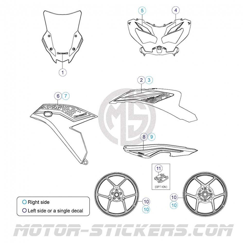 Kawasaki Versys 650 2022 decals