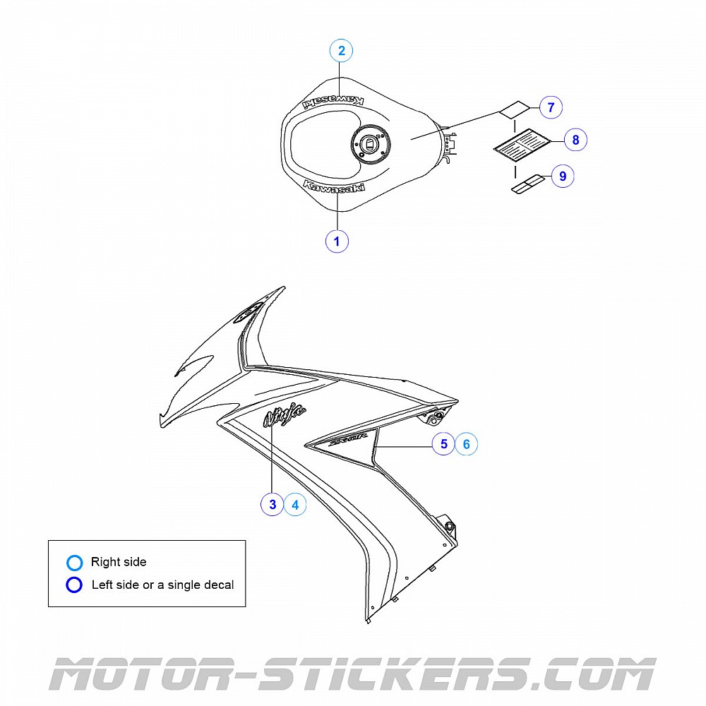 Kawasaki ZX-10R 2009 decals