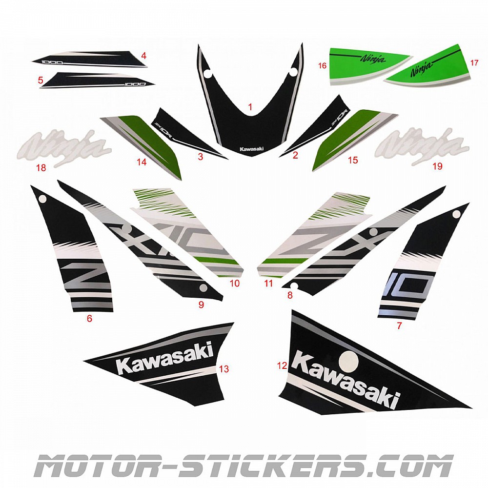 Kawasaki ZX-10R 2016 decals