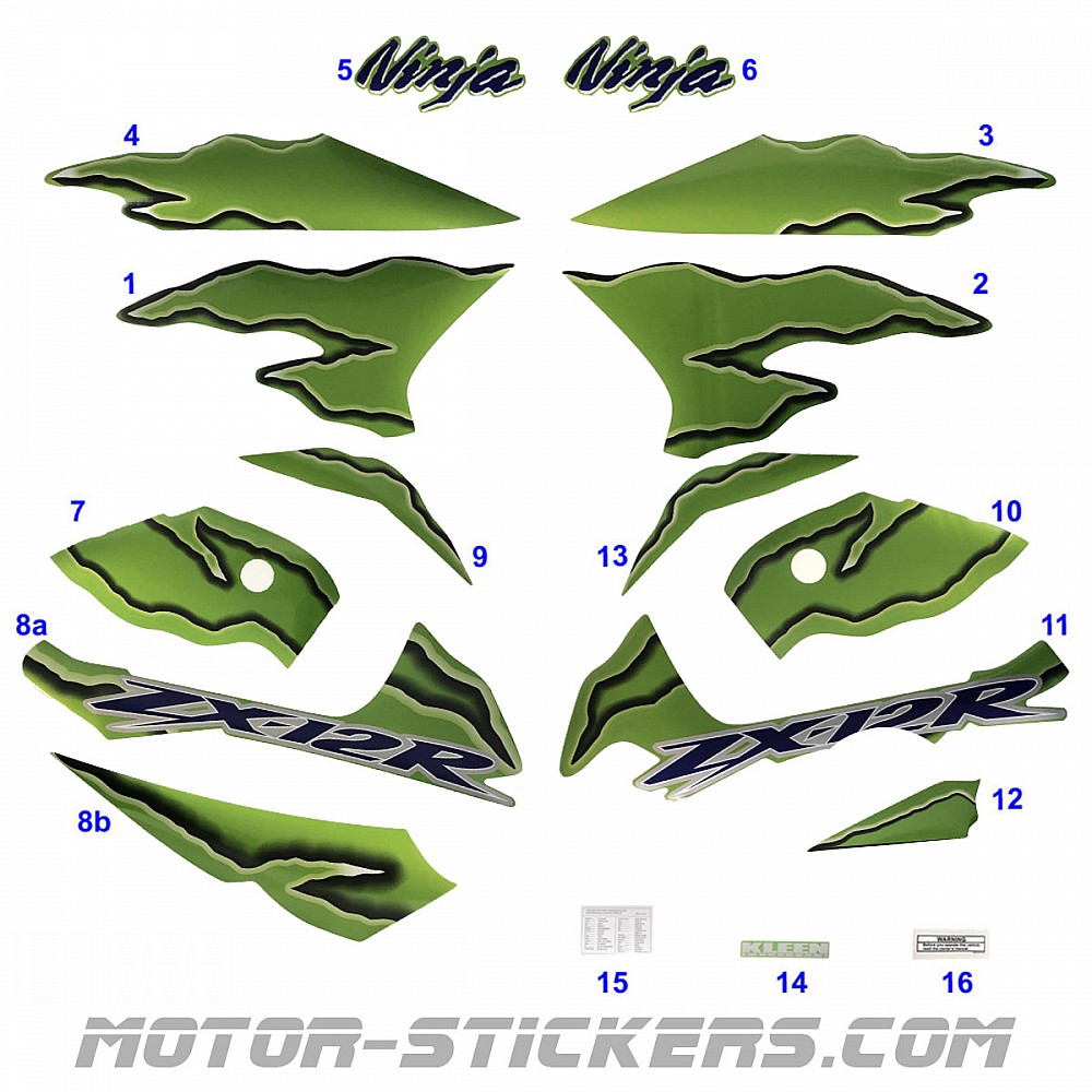 Kawasaki ZX-12R 2001 decals