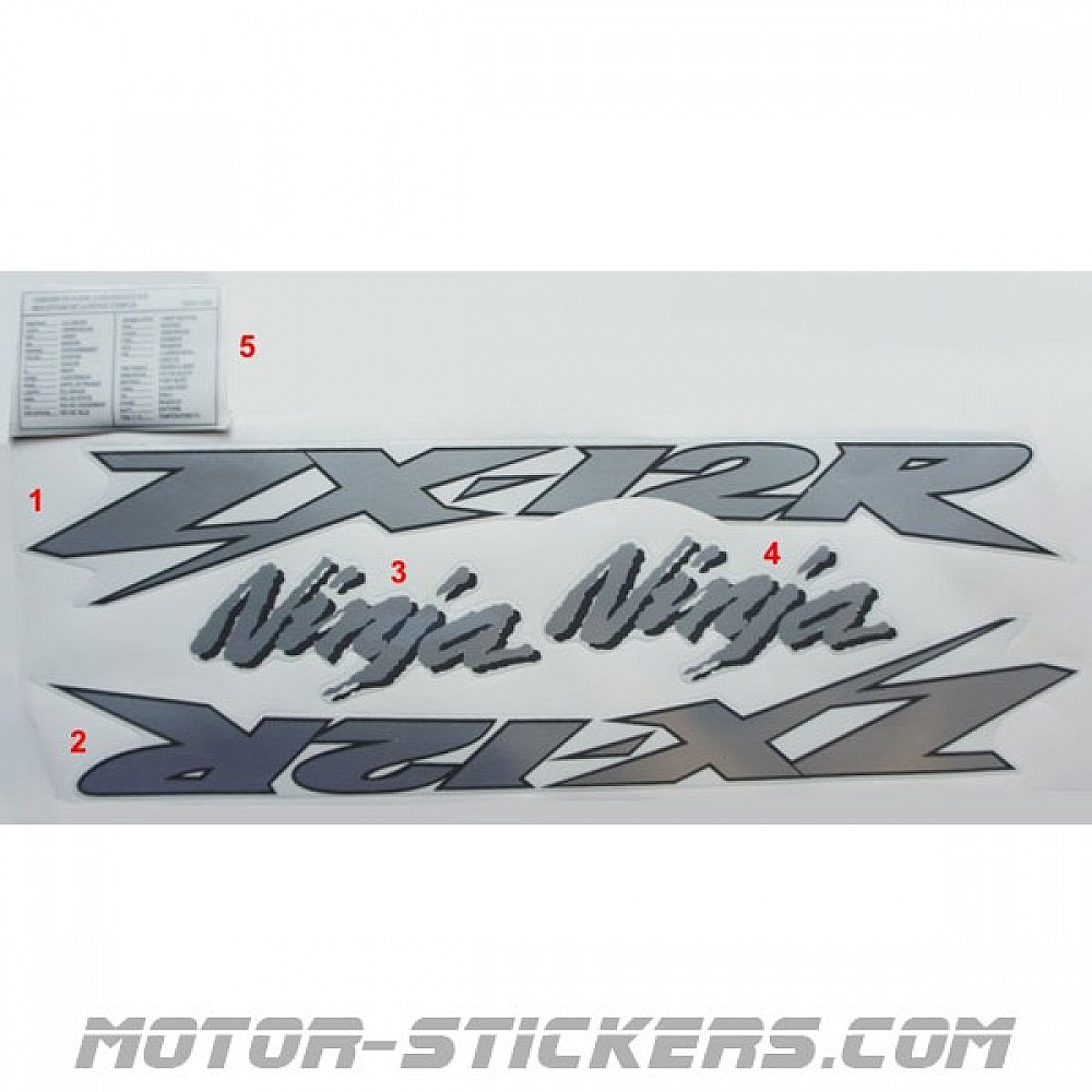 Kawasaki ZX-12R '02-2005 decals | Quality decals & graphics