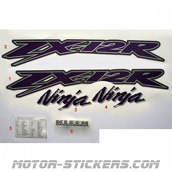 Kawasaki ZX-12R '02-2005 decals
