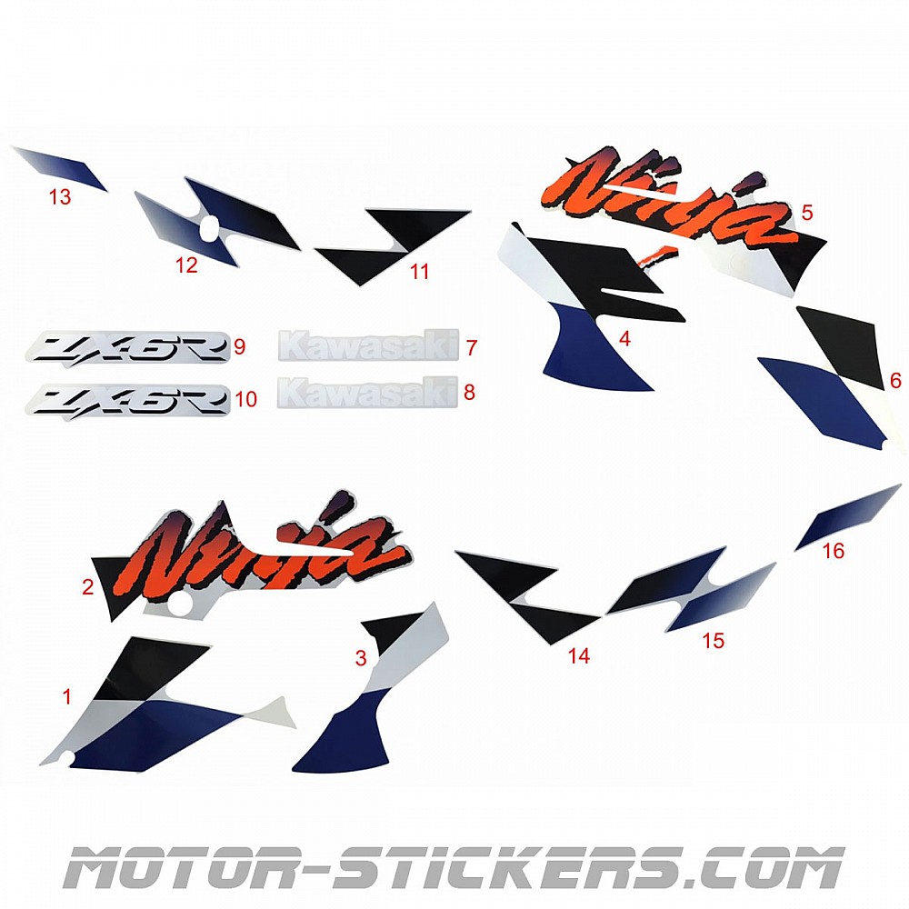 Kawasaki ZX-6R 1997 decals