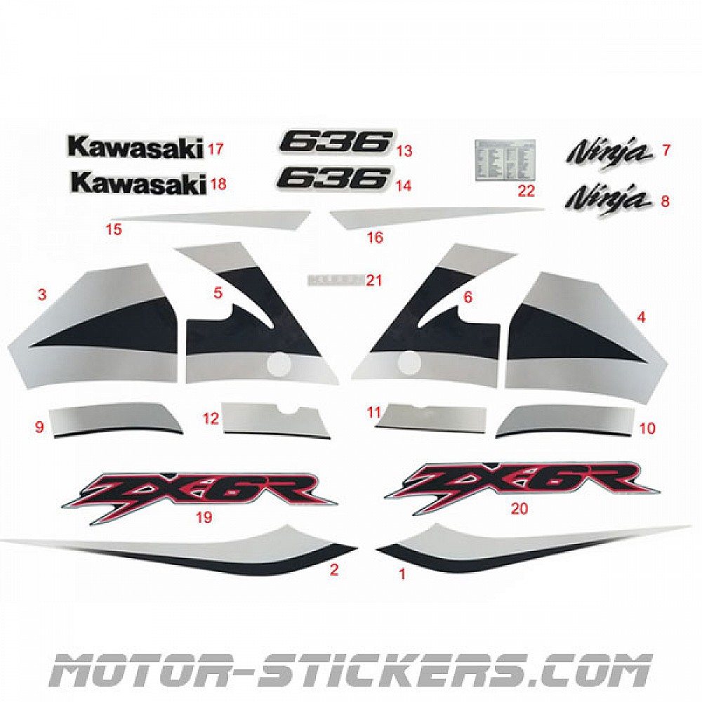 Kawasaki ZX-6R 2002 decals
