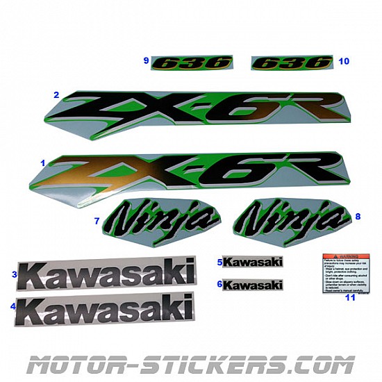 Kawasaki ZX-6R 2003 decals