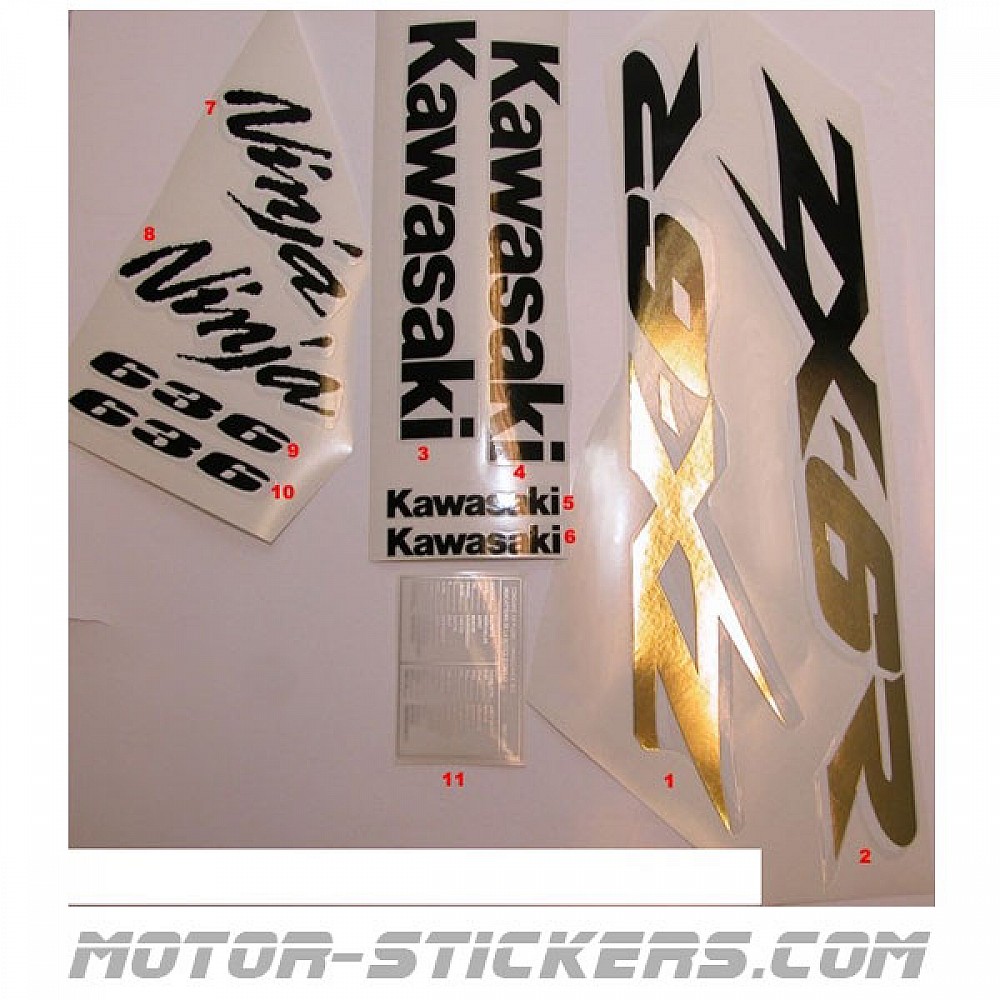Kawasaki ZX-6R 2003 autocollants