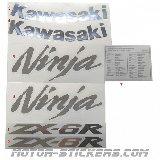 Kawasaki ZX-6R '07-2008 decals