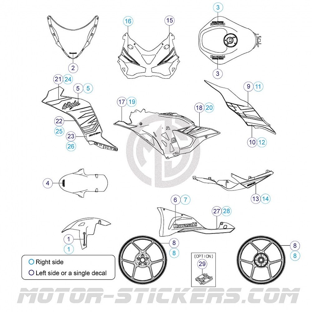 Kawasaki ZX-6R 2024 decals