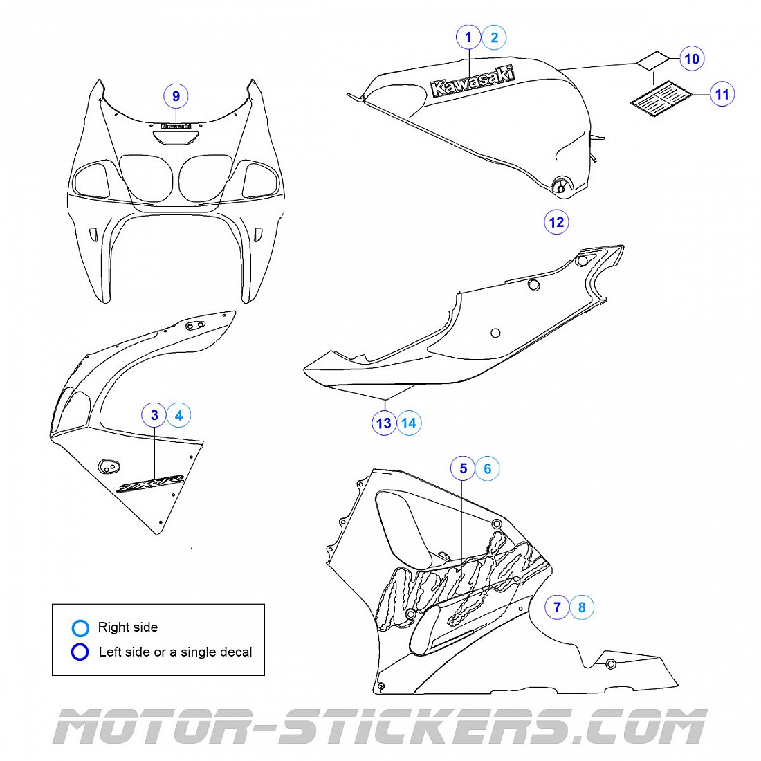 Kawasaki ZX-7R 1999 decals