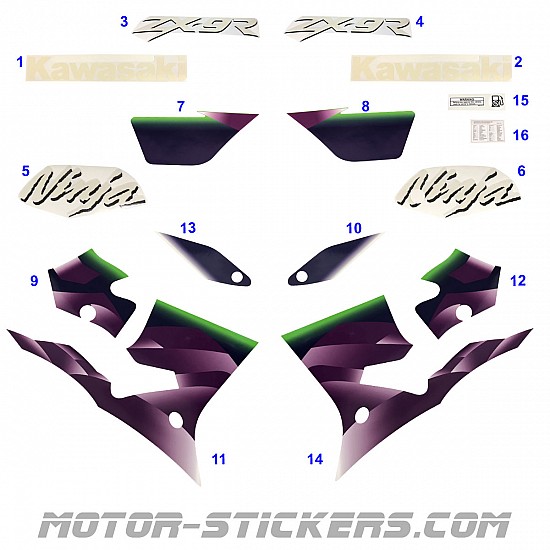 Kawasaki ZX-9R 1999 decals